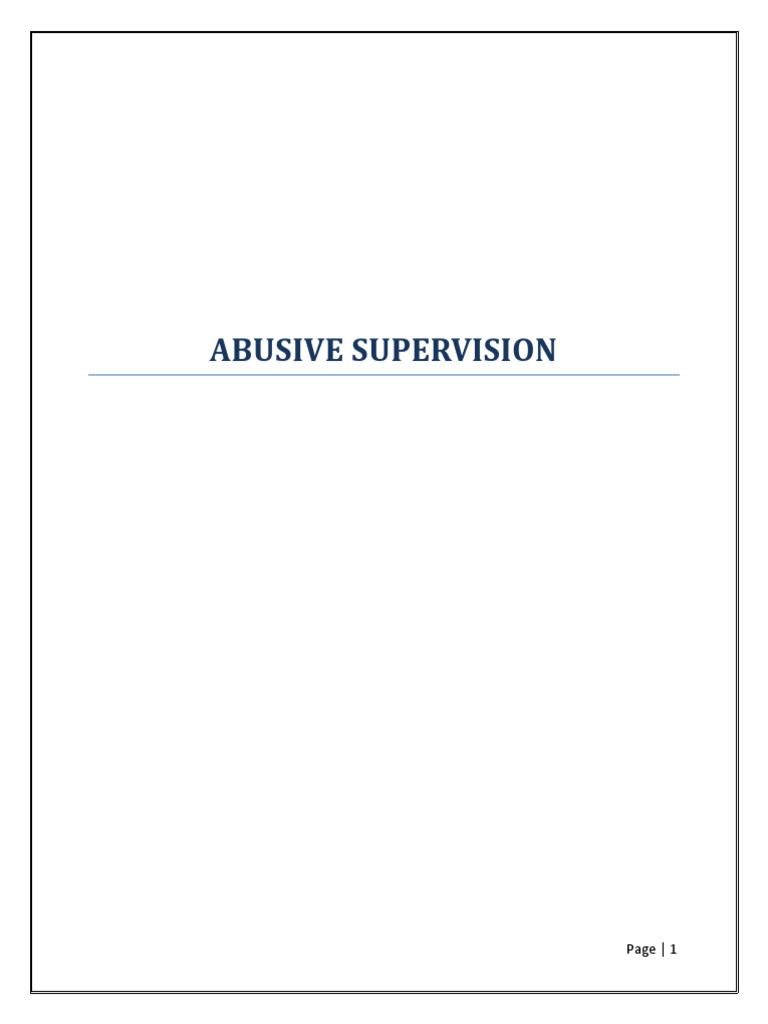 Abusive Supervision | PDF | Workplace Bullying | Behavioural Sciences