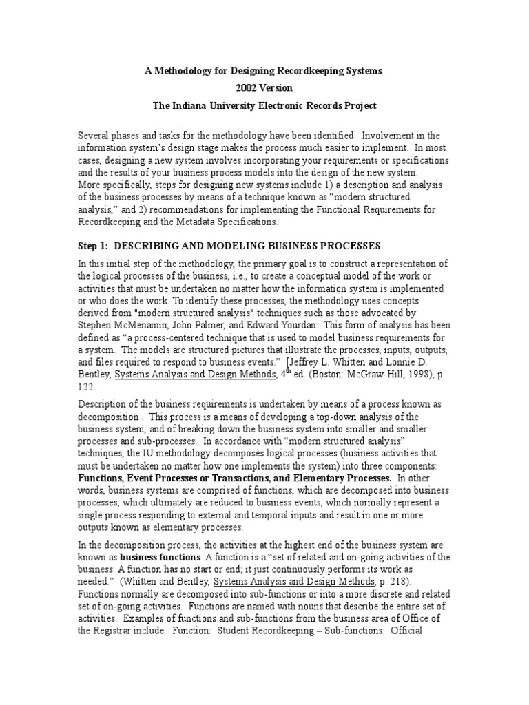 Designing Record Keeping Systems | PDF | Business Process | Conceptual ...