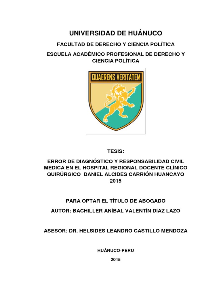 Aníbal Valentín Díaz Lazo | PDF | Derecho penal | Medicina