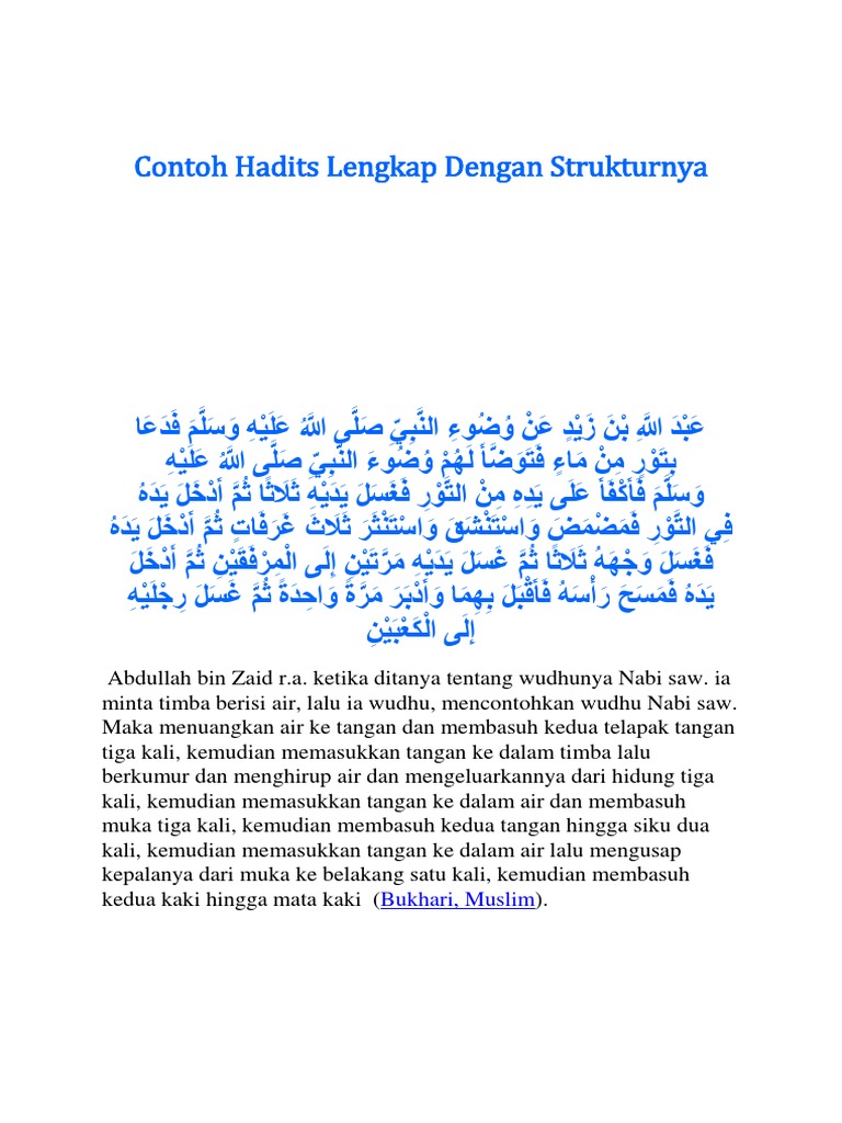 Contoh Hadits Lengkap Dengan Strukturnya | PDF