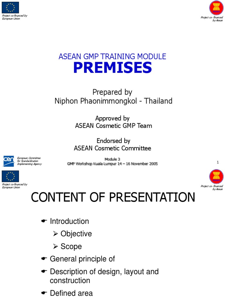 GMP Premisies Module | PDF | Pipe (Fluid Conveyance) | Association Of ...