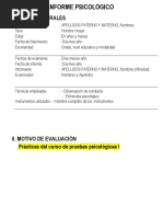 Modelo de Redaccion de Informe Psicologico-1 | PDF | Desorden hiperactivo y deficit de atencion ...