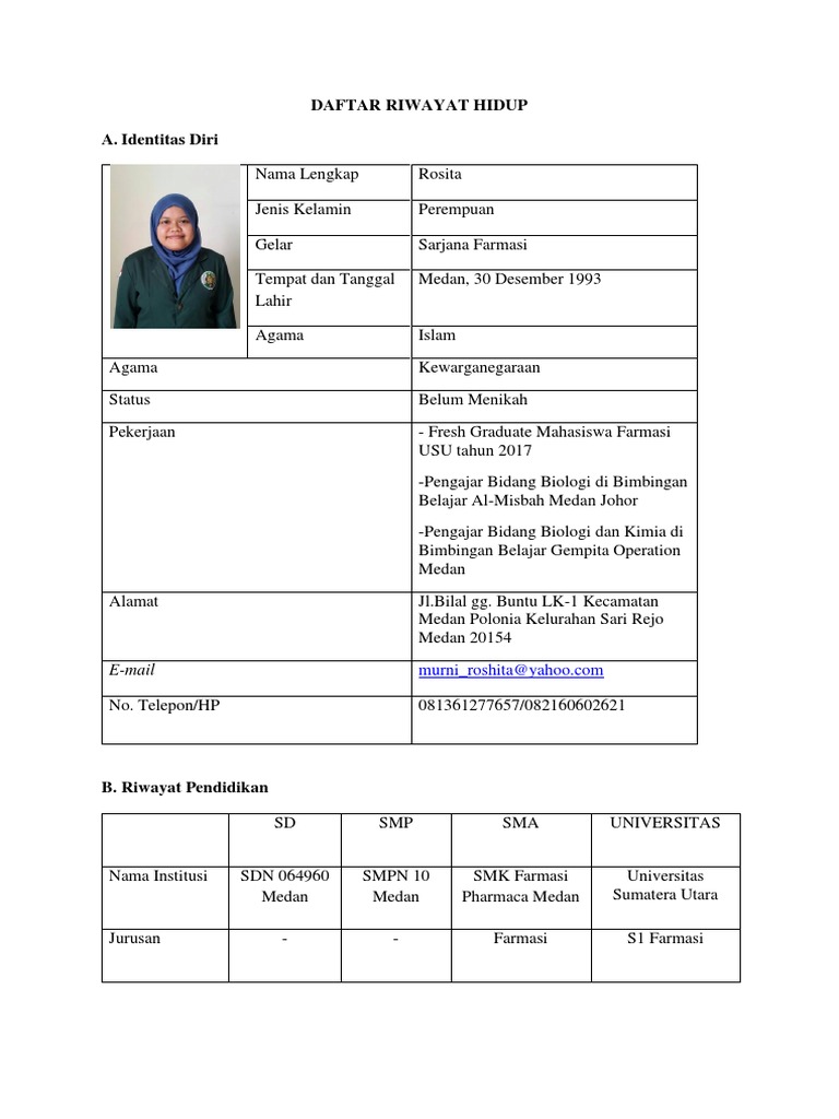 CV Rosita: Sarjana Farmasi Berpengalaman | PDF | Kesehatan Holistik