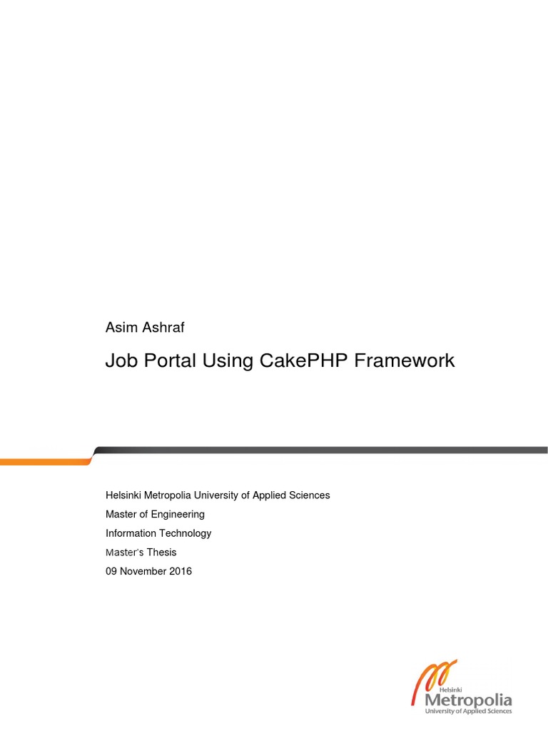 Job Portal Using Cakephp Framework: Asim Ashraf | PDF | Php | Model–View–Controller