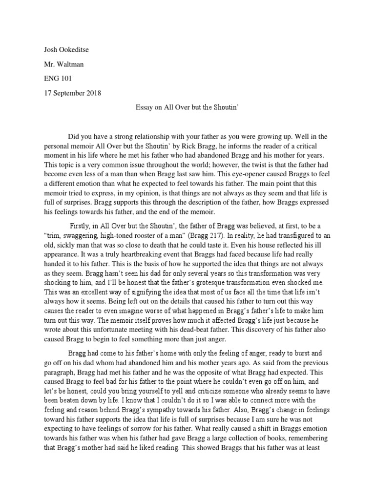 All Over But The Shoutin | PDF | Anger | Feeling