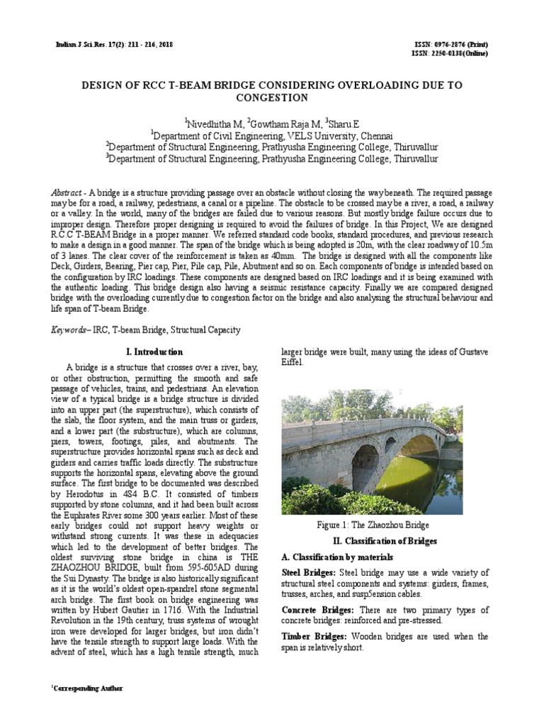 RCC T-Beam Bridge Design for Overloading | PDF | Bridge | Beam (Structure)
