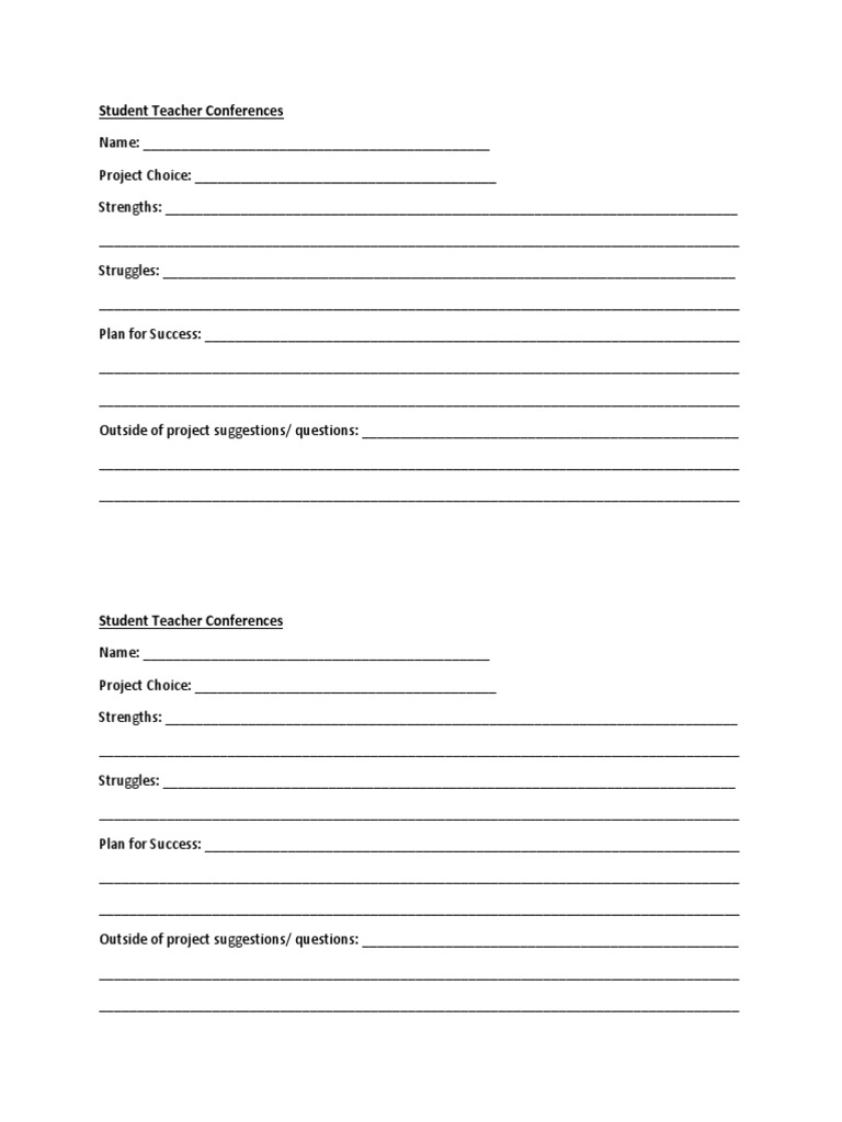 Student Teacher Conferences | PDF | Career & Growth