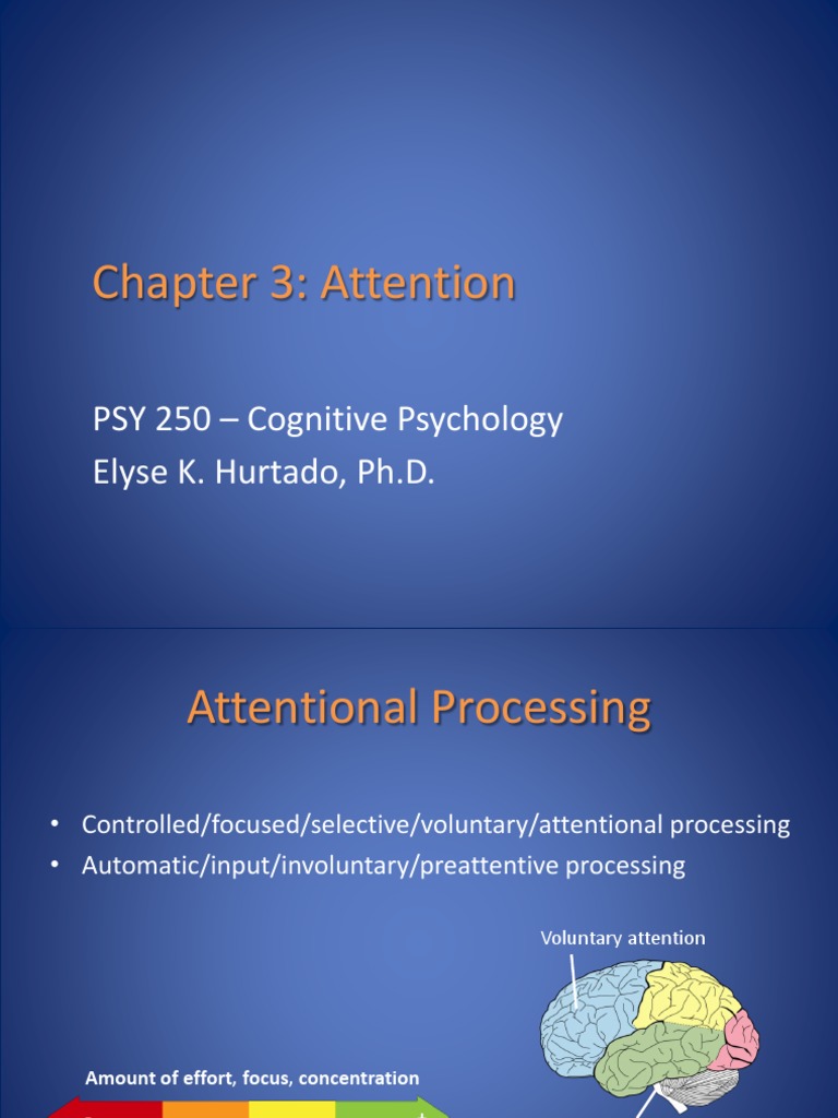 Chapter 3: Attention: PSY 250 - Cognitive Psychology Elyse K. Hurtado ...