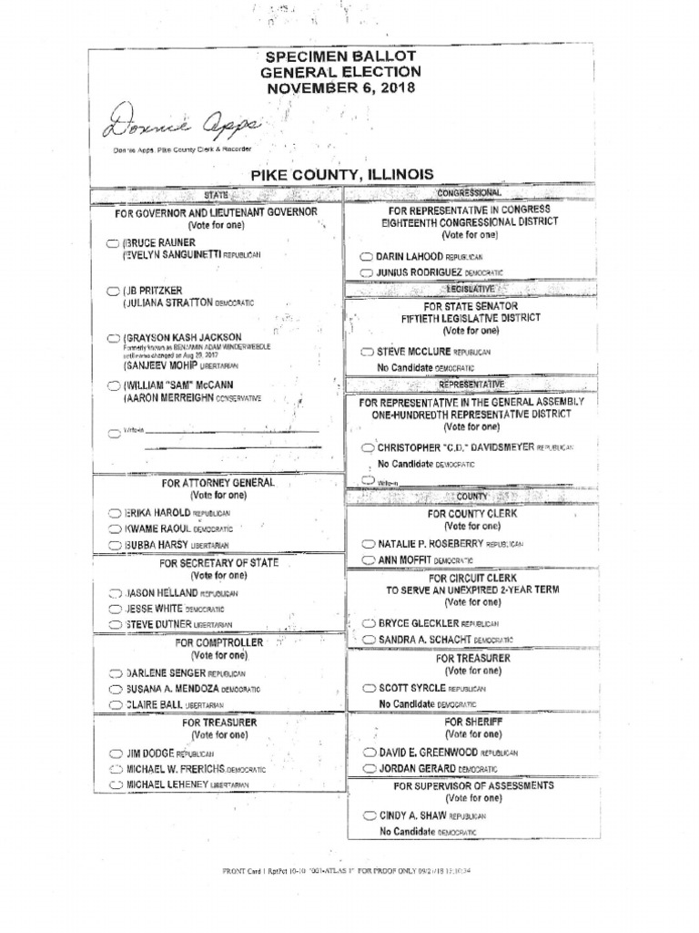 Pike County IL Sample Ballot | PDF