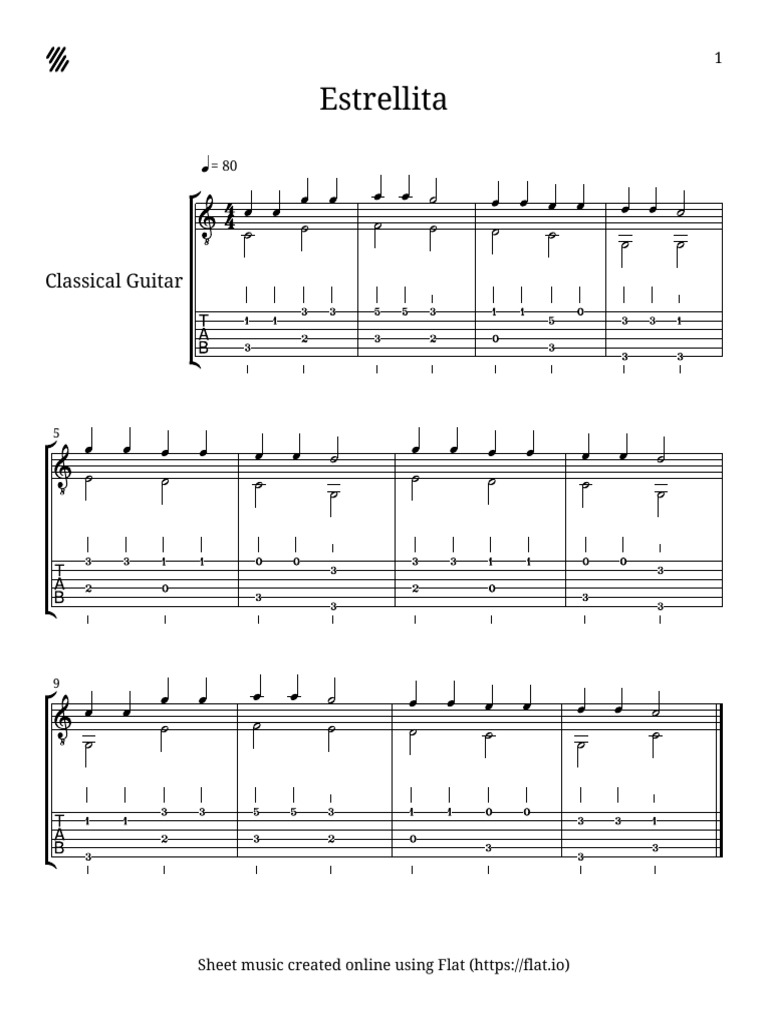 Estrellita: Classical Guitar | PDF
