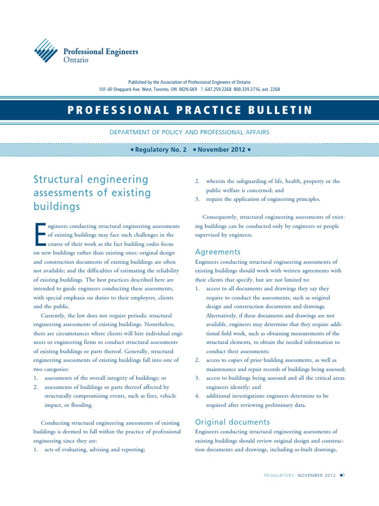 Structural Engineering Assessments of Existing Buildings-Practice ...