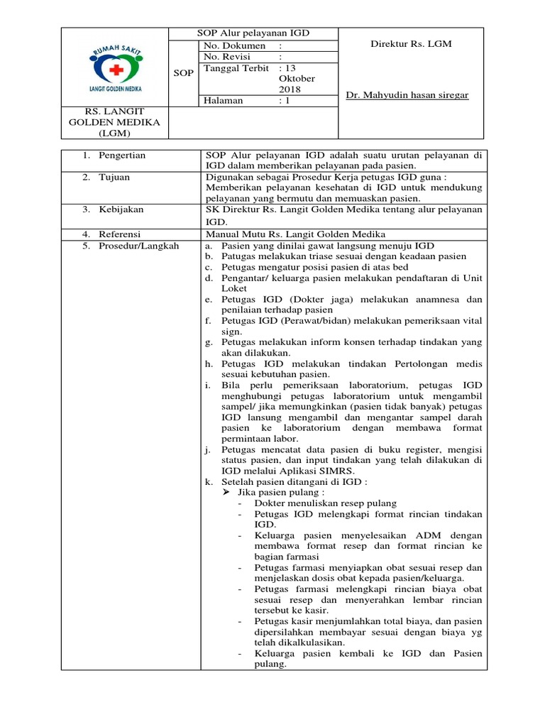 Sop Igd by Miny | PDF