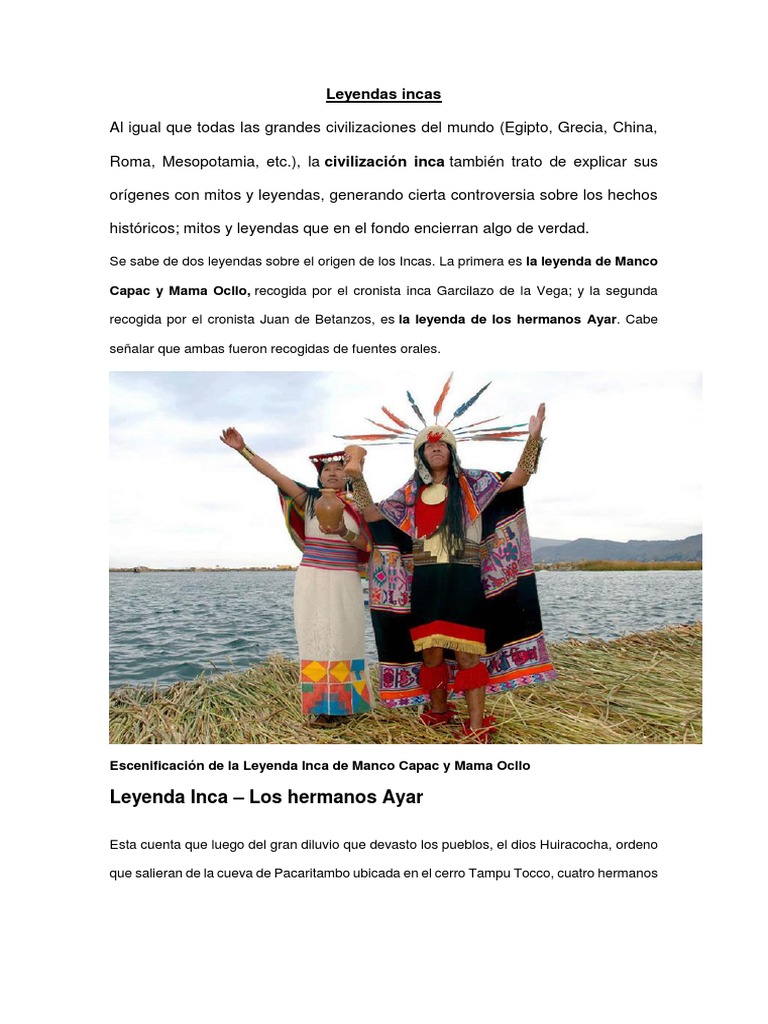 Leyendas del Imperio Incaico | PDF | Imperio Inca
