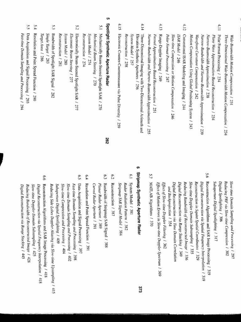 Synthetic Aperture Radar Signal Processing With Matlab Algorithms PDF | PDF | Imaging ...