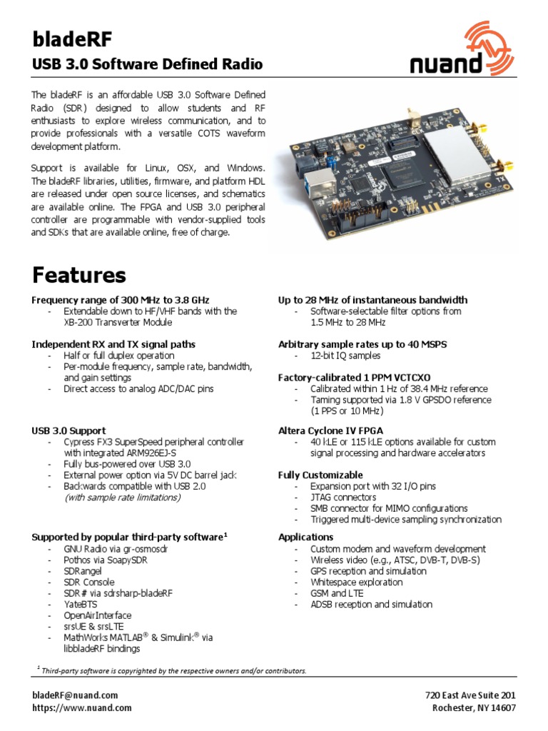 BladeRF Brief | PDF | Software Defined Radio | Usb