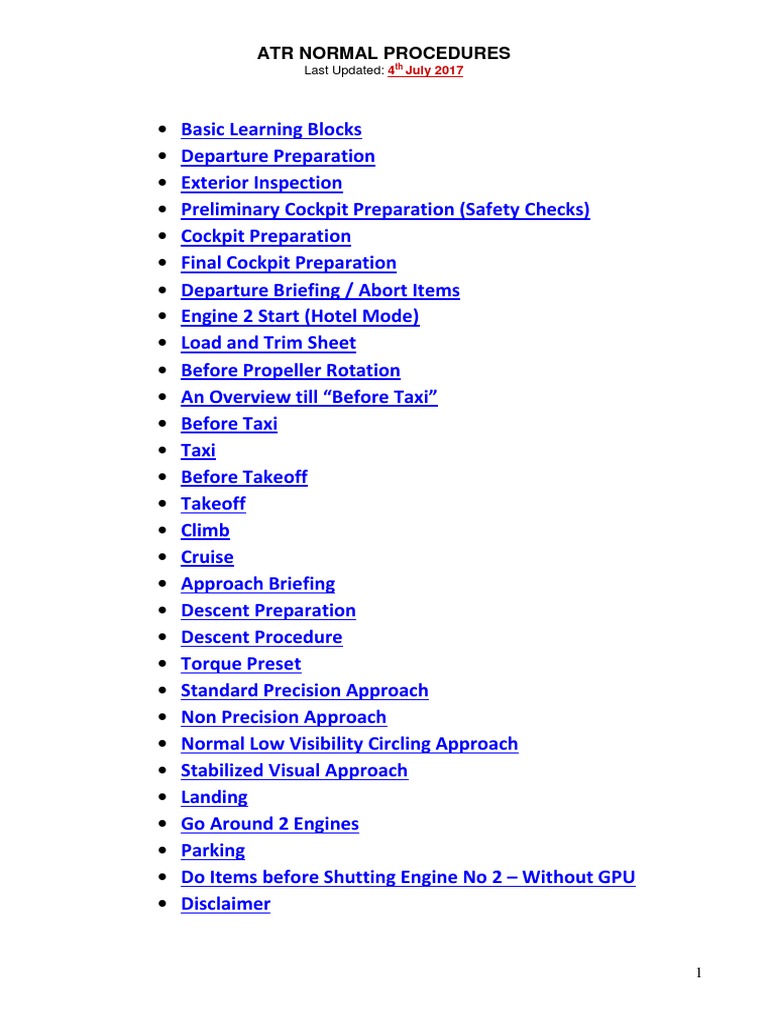 Atr Normal Procedures | PDF | Air Traffic Control | Takeoff