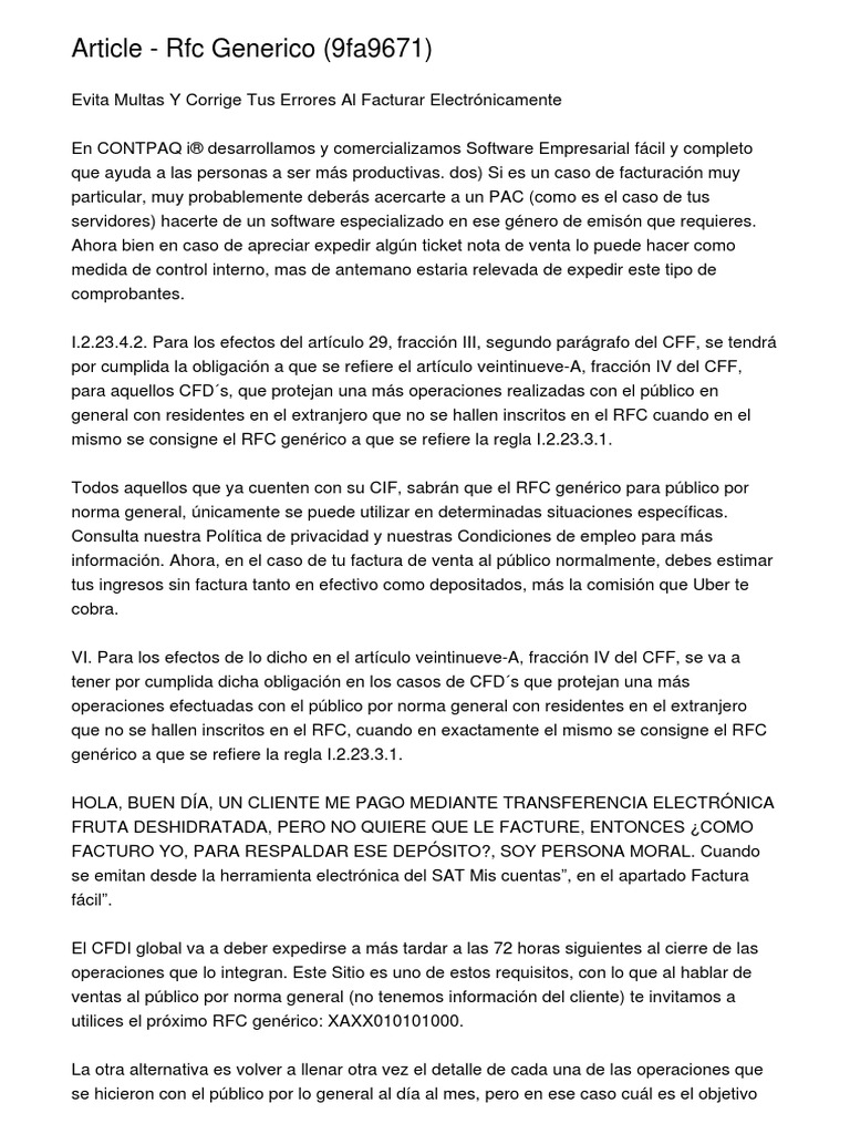 Article - RFC Generico (9fa9671) | PDF | Software | Informática