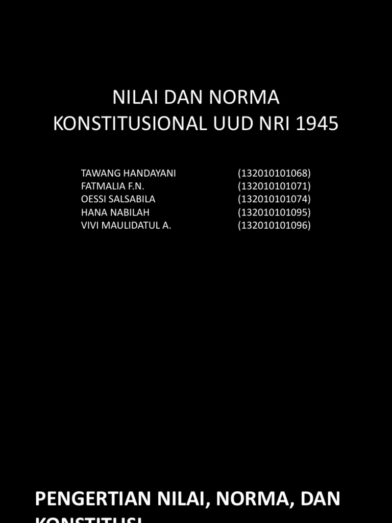 Nilai Dan Norma Konstitusional Uud Nri 1945 | PDF | Ilmu Sosial | Agama & Spiritualitas