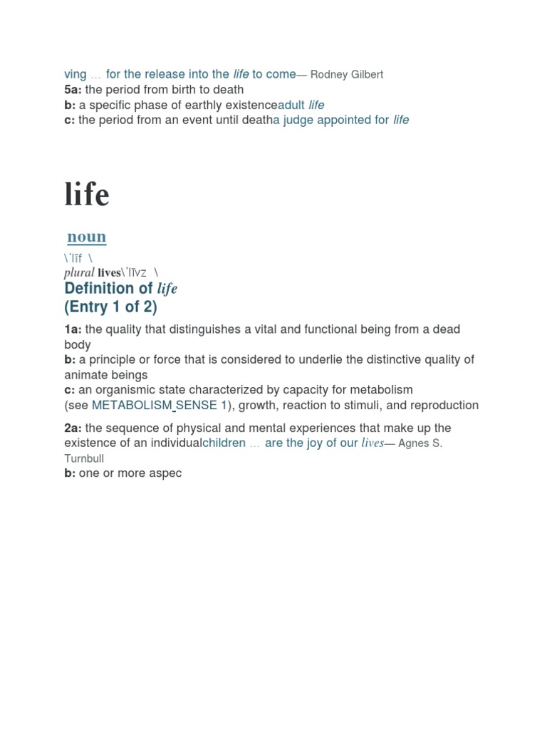 Definition and Phases of Life | PDF | Philosophy | Religion & Spirituality