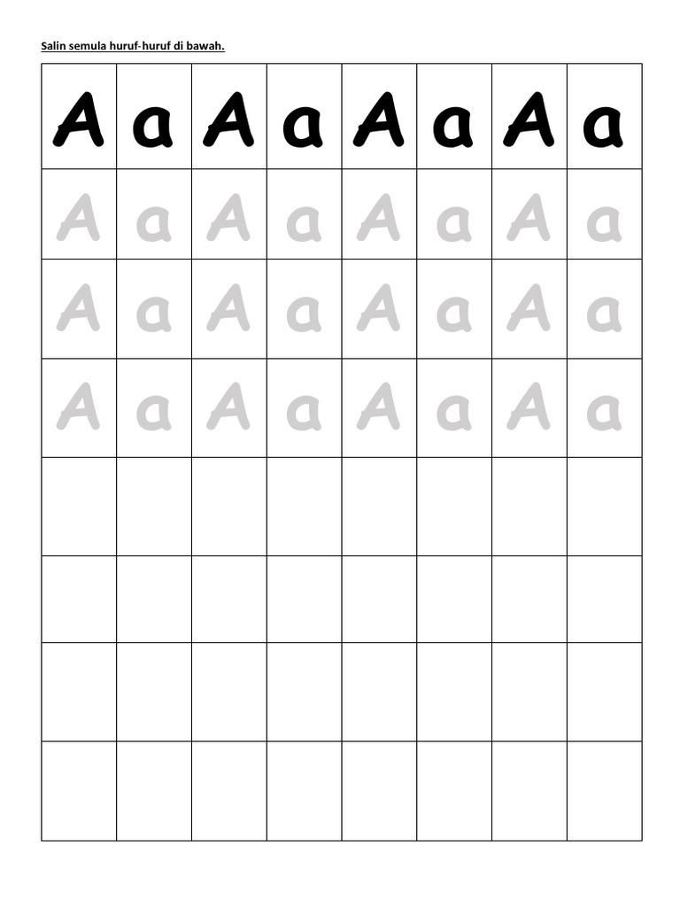 Salin Semula Huruf | PDF