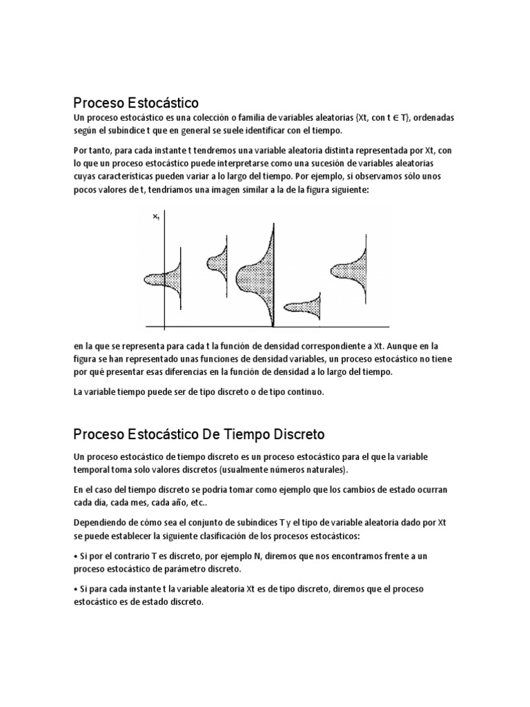 Proceso Estocástico Discreto y Continuo | PDF | Estocástico | Variable ...