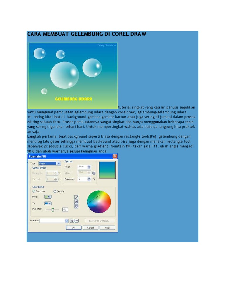 Cara Membuat Gelembung Di Corel Draw | PDF | Komputer