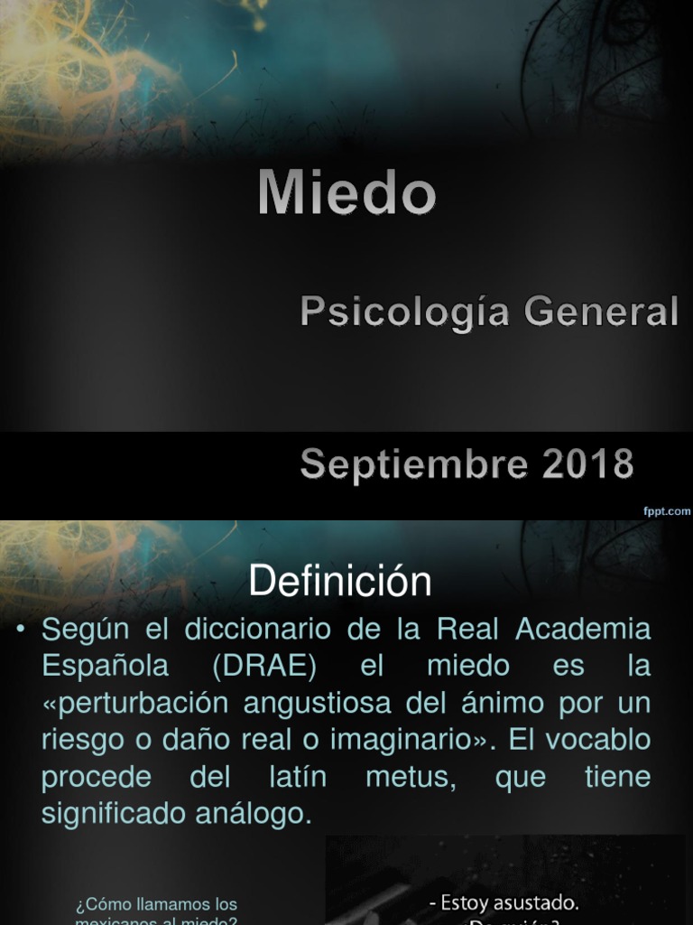 Definición y concepto del miedo | PDF | Temor | Ciencias del comportamiento