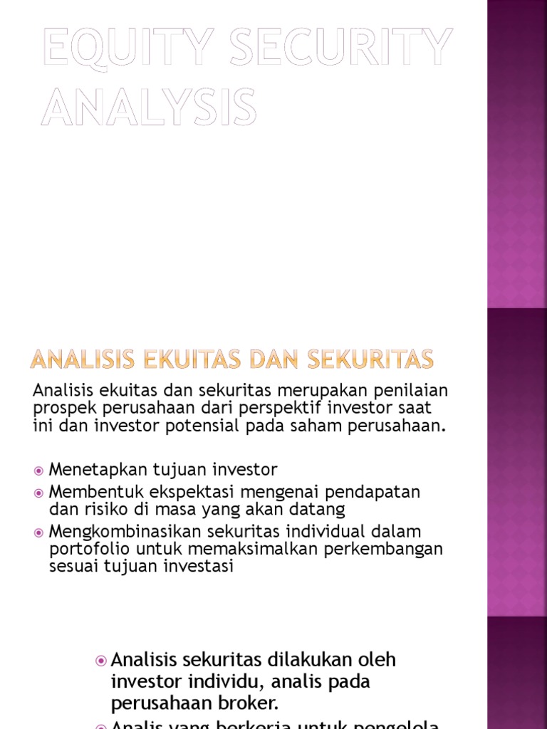 Presentasi Analisis Equity Security | PDF | Bisnis | Pengelolaan ...