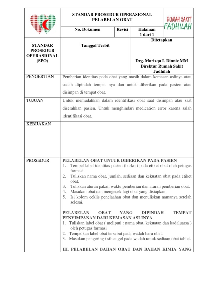 Spo Penempelan Label | PDF