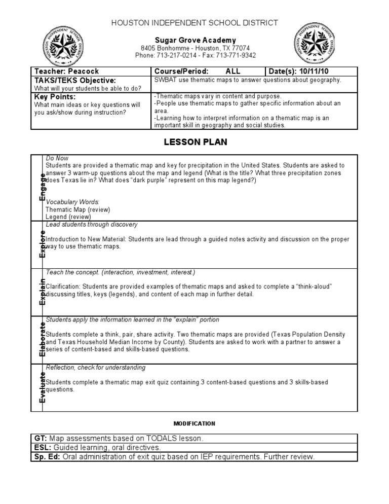Thematic Lesson Plan Sample Pdf