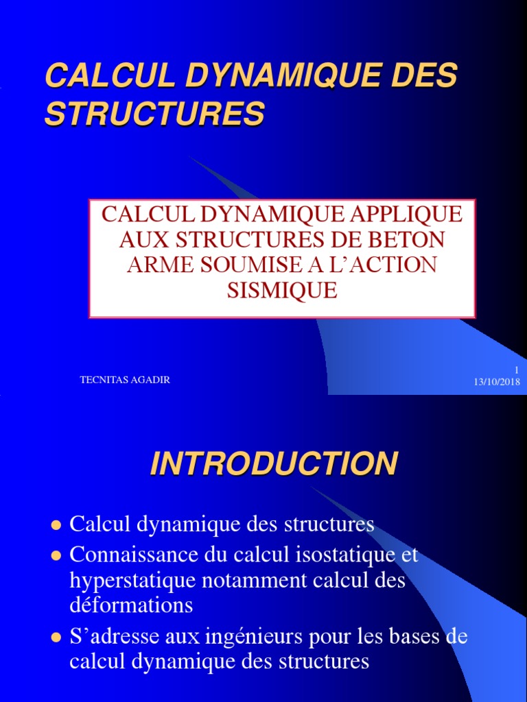 Diaporama Dynamique Des Structures Maroc | PDF | Grandeur physique ...