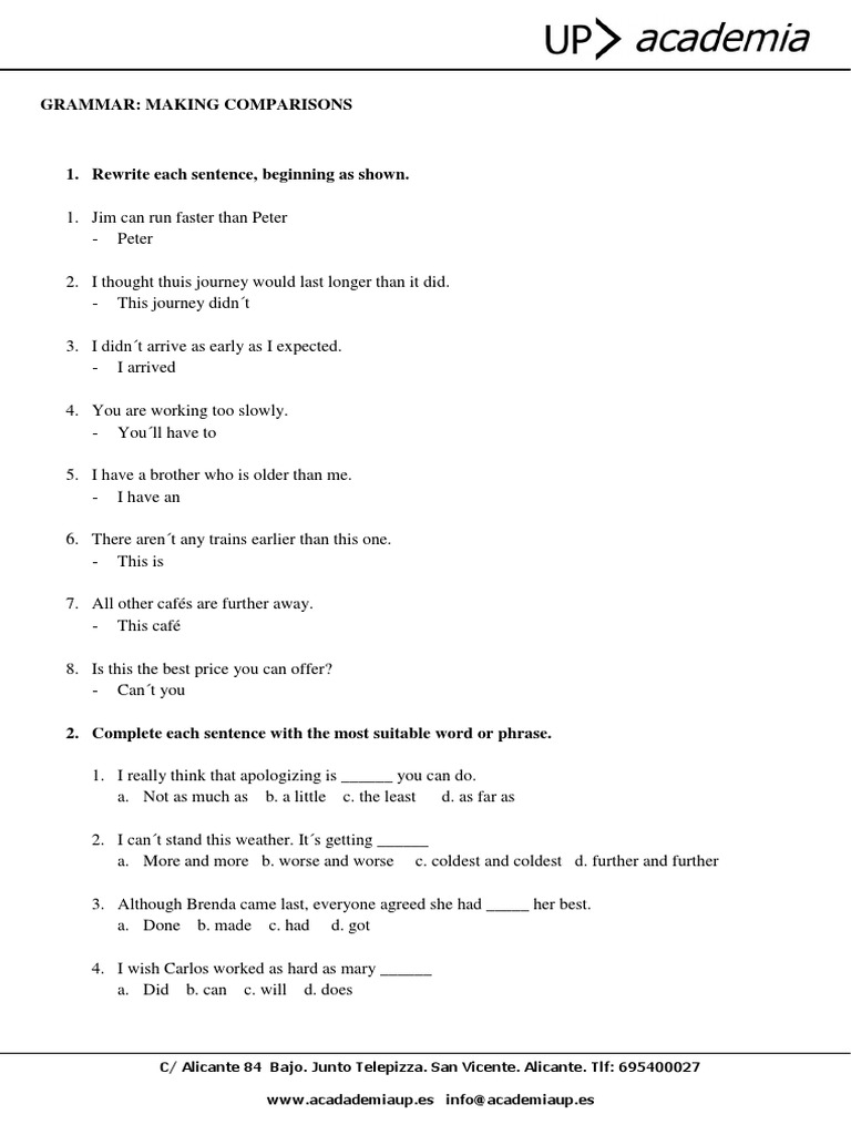 Grammar: Making Comparisons | PDF