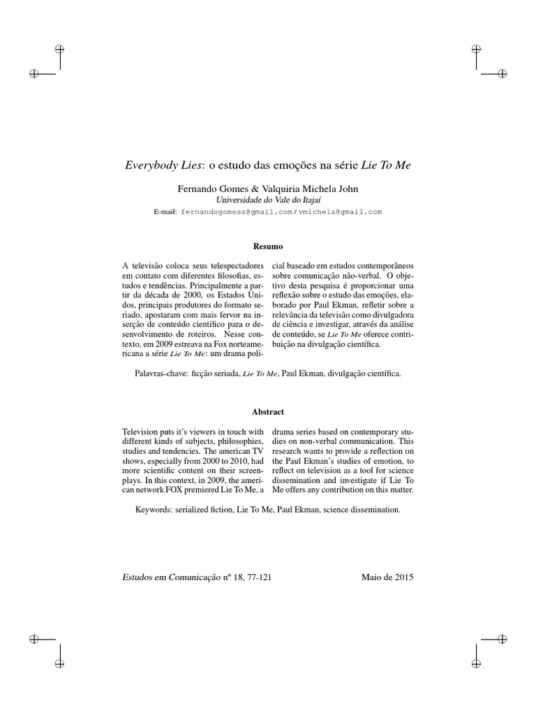 O Codigo de Ekman - O Cerebro A Face e A Emoção | PDF | Charles Darwin ...