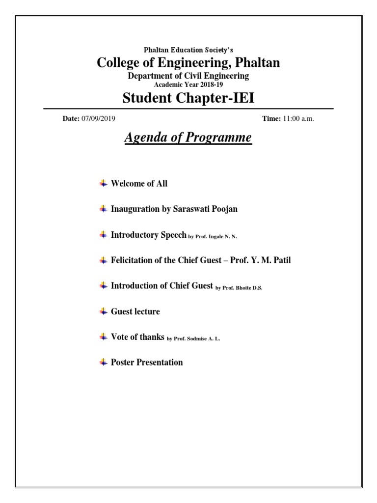 Agenda of Farewell | PDF