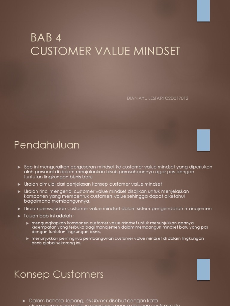 Bab 4 Customer Value Mindset | PDF