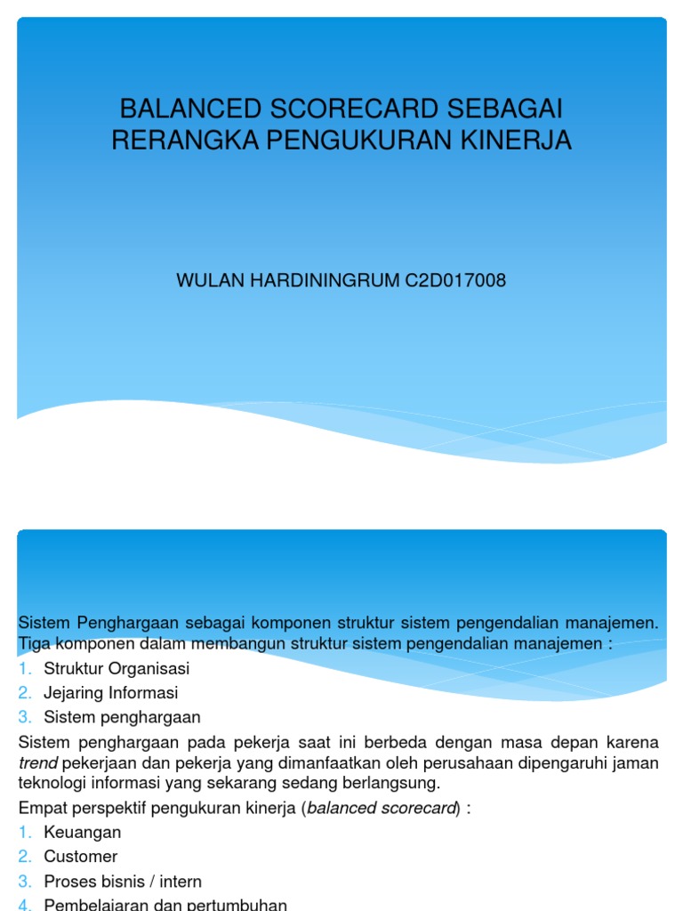 Bab 16 Balanced Scorecard Sebagai Rerangka Pengukuran Kinerja | PDF