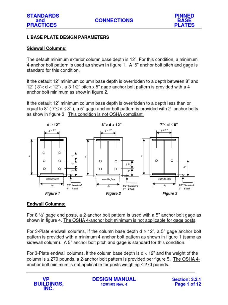Pinned Base Plate Design | PDF | Bending | Screw