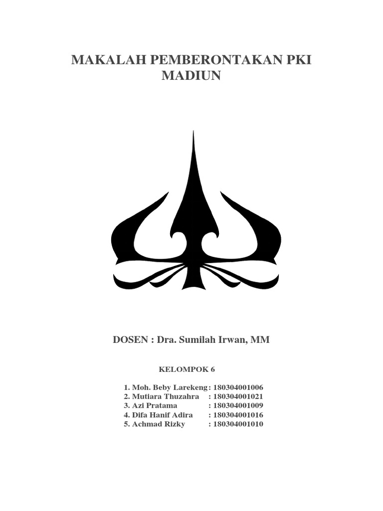 MAKALAH PEMBERONTAKAN PKI MADIUN New | PDF