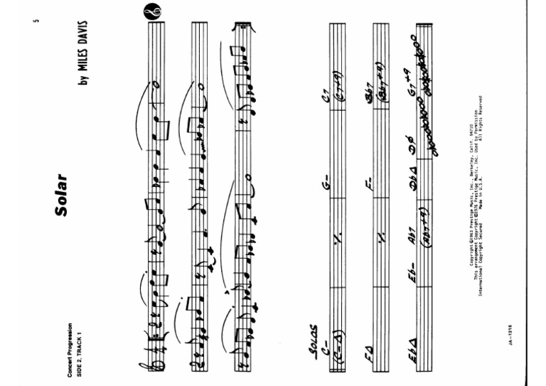 Miles Davis Solar | PDF