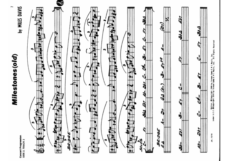 Miles Davis Milestones (Old) | PDF