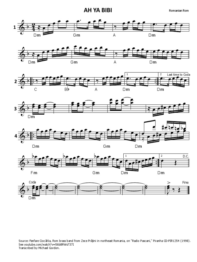 Ah-Ya-Bibi - Lead Sheet | PDF