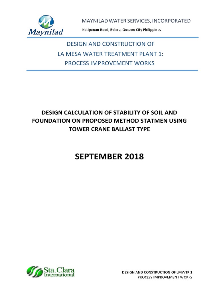Design Calculation Tower Crane at Stf-1 | PDF | Crane (Machine) | Concrete