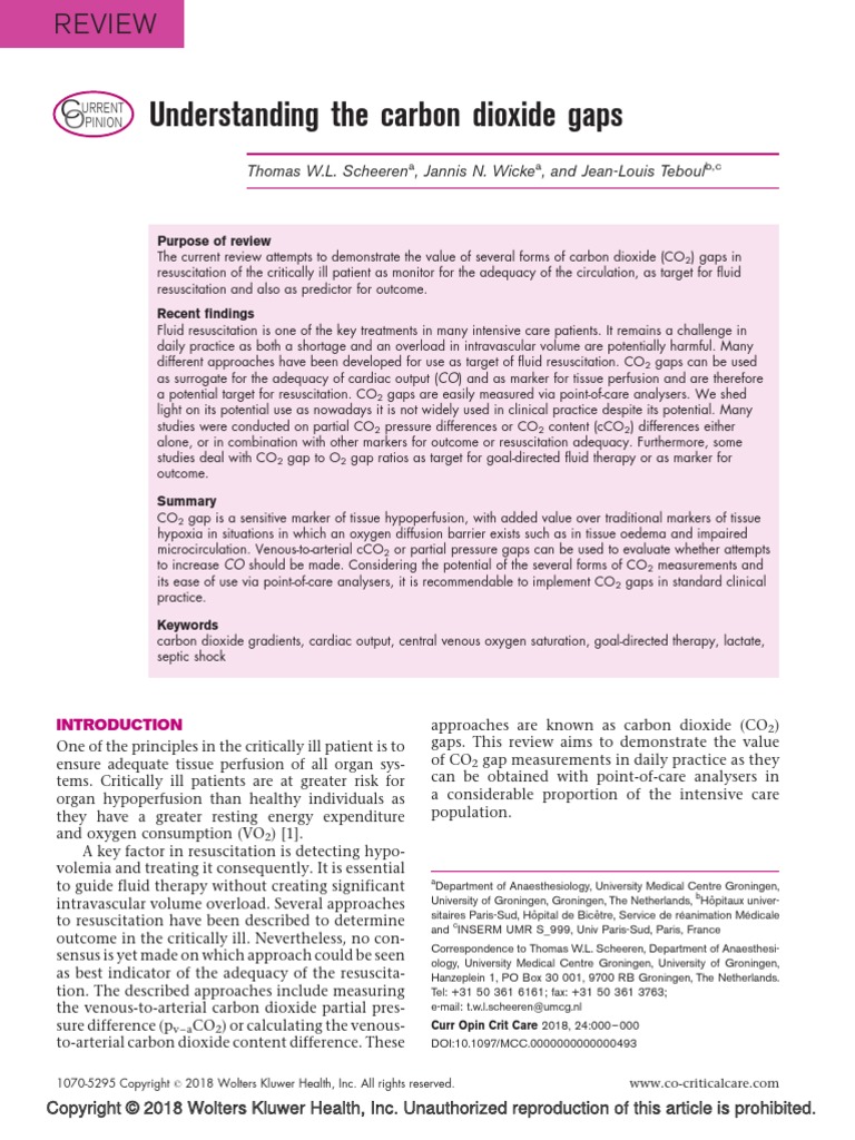 Gap Co2 Cocc 2018 | PDF | Shock (Circulatory) | Carbon Dioxide