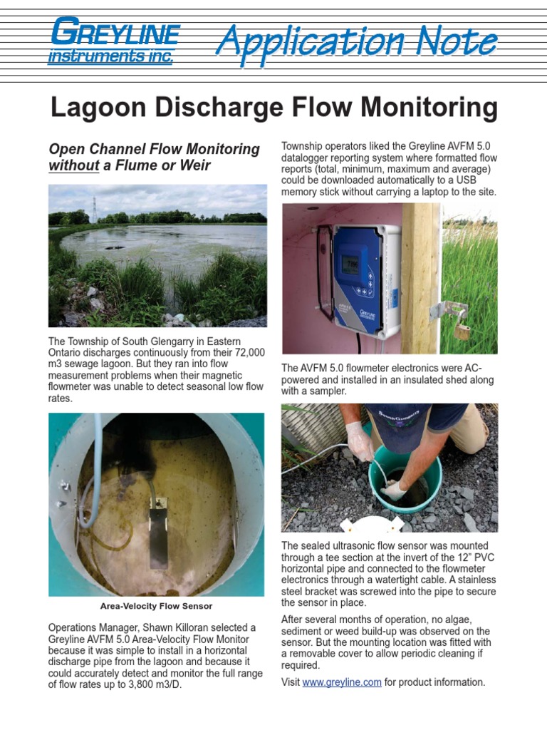 Lagoon Discharge Flow Monitoring: Open Channel Flow Monitoring A Flume ...