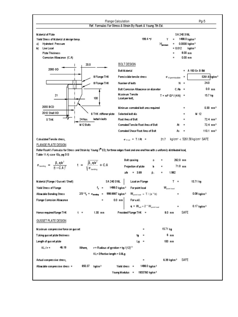 Body Flange .PVDB Flange | PDF | Stress (Mechanics) | Bending