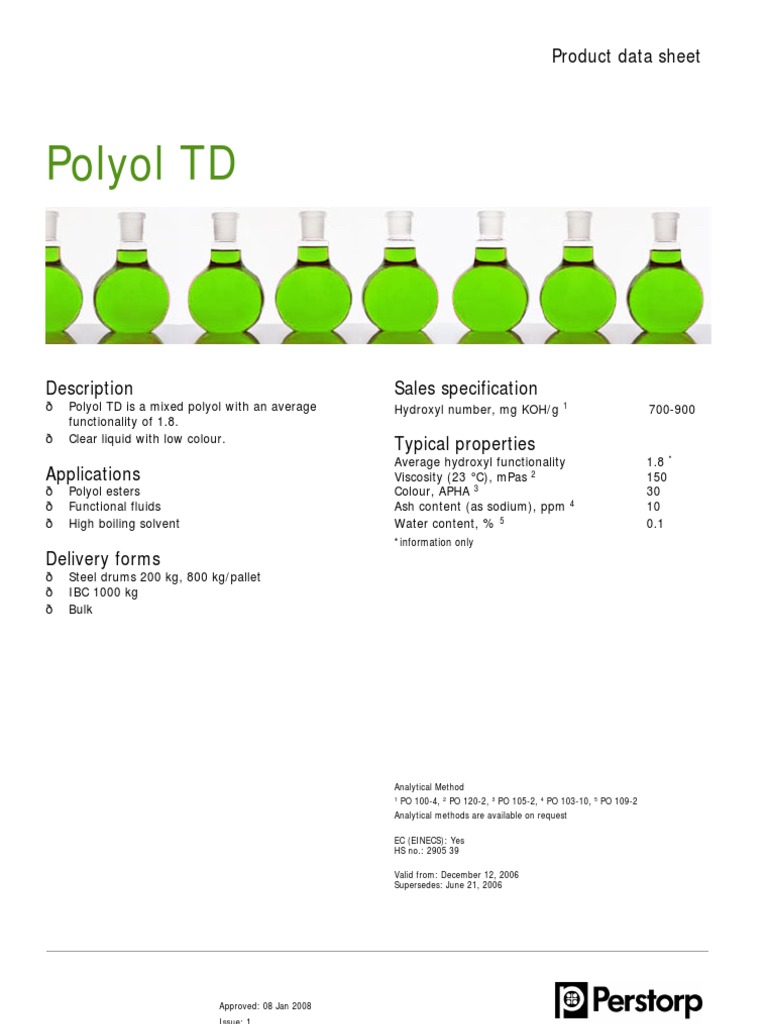 Polyol TD Product Data Sheet | PDF