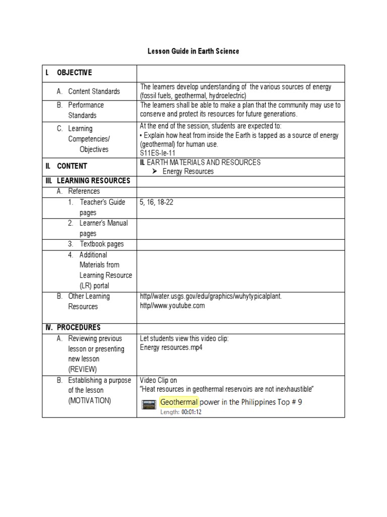 S11ES Ie 11 | PDF | Geothermal Energy | Energy Development