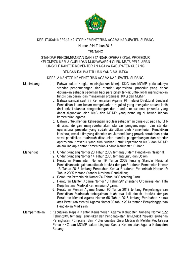 Sop MGMP Ipa Madrasah | PDF