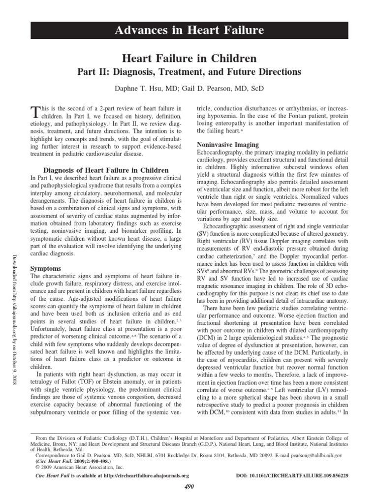 Heart Failure in Children | PDF | Heart Failure | Congenital Heart Defect