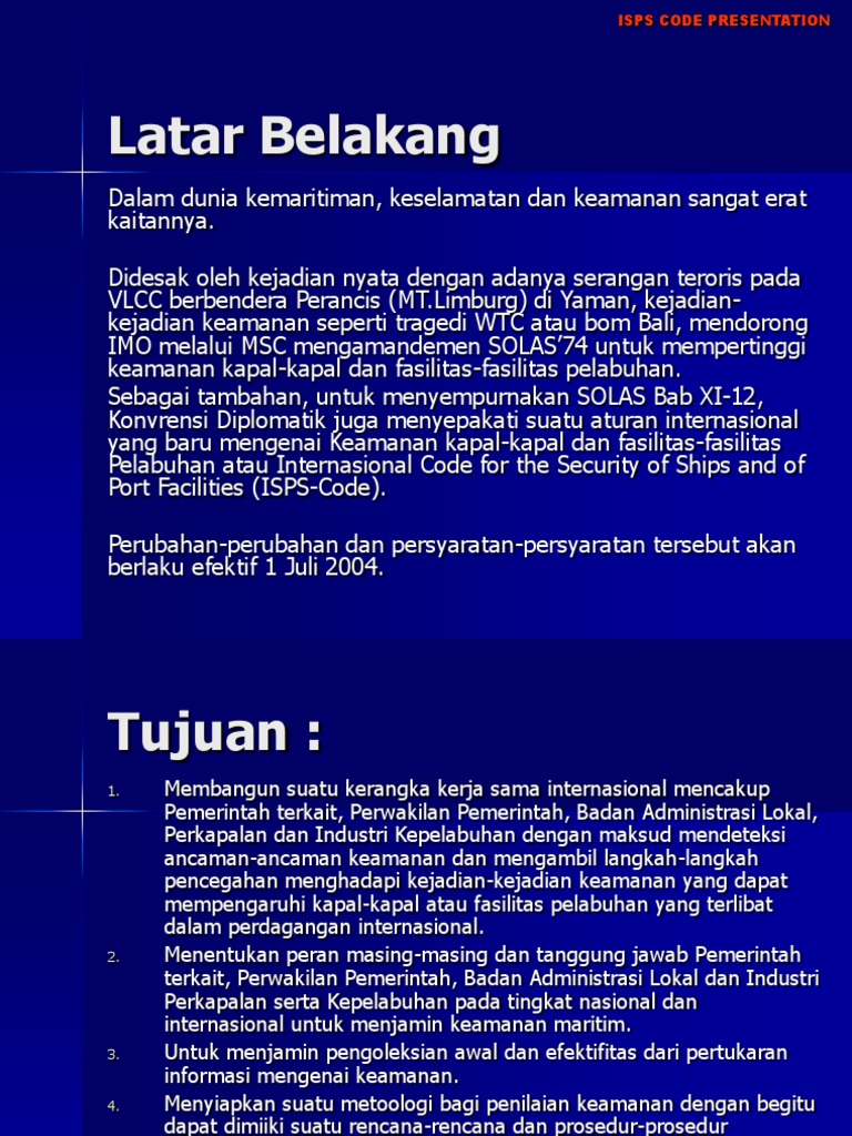Isps Code Presentation | PDF | Bisnis | Hukum